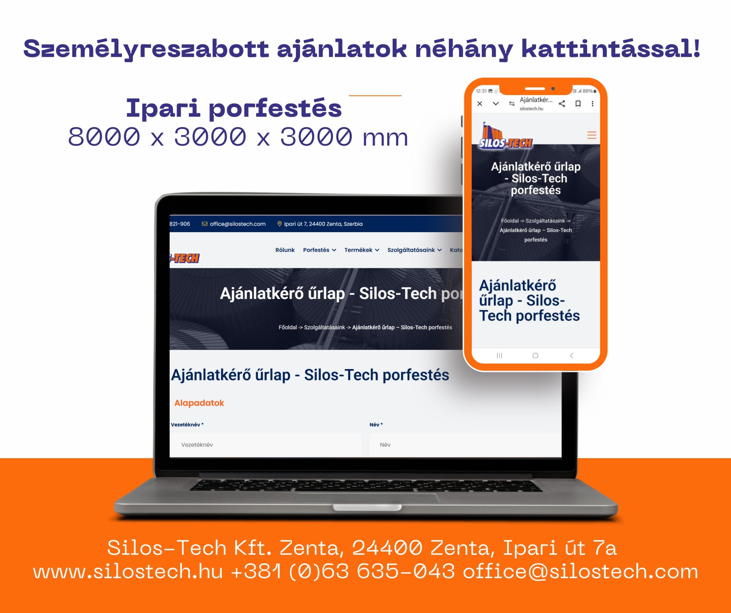 Ajánlatkérő űrlap - Silos-Tech porfestés - Silos Tech